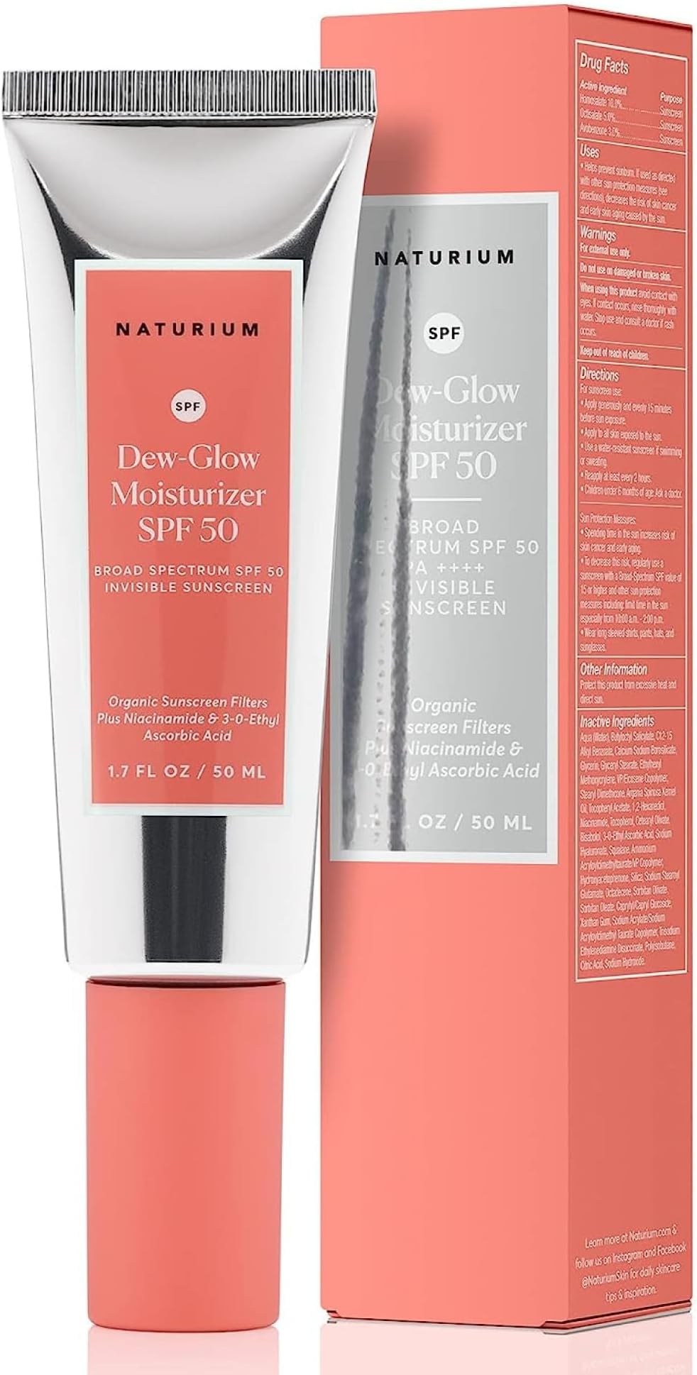 Amazon.com: Naturium Dew-Glow Moisturizer SPF 50 PA++++, Daily ...