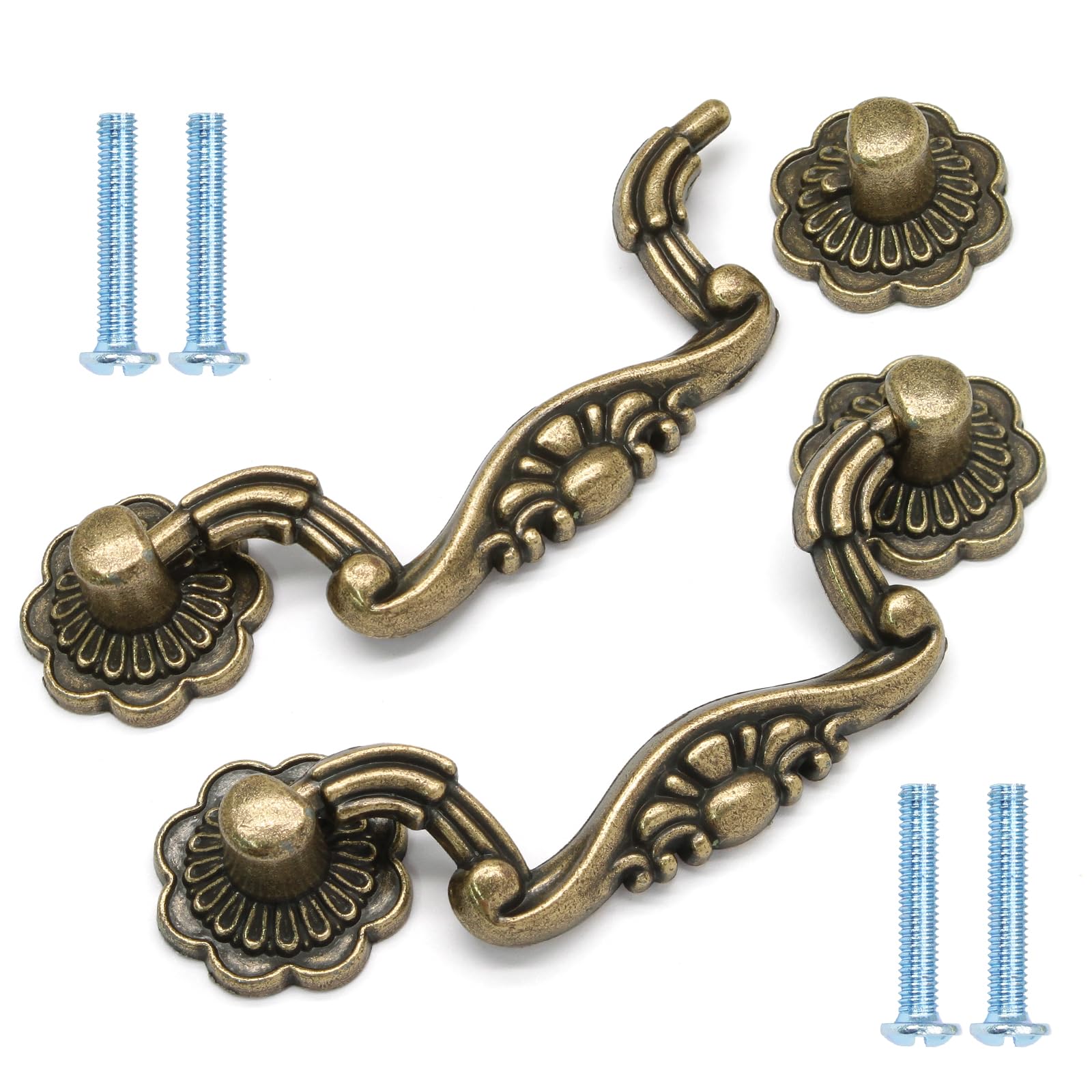 Murtenze 2PCS Antique Bronze Drop Drawer Pulls, Vintage Drop Bail Pulls ...