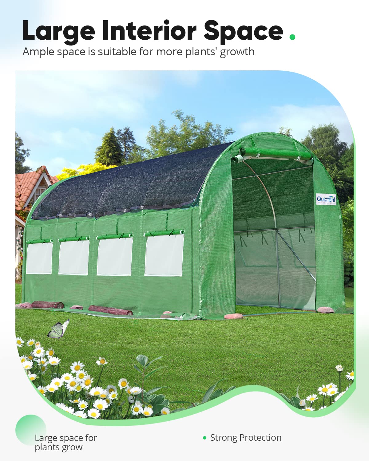 Snapklik.com : Quictent Upgraded Large Walk-in Greenhouse, Multipurpose ...