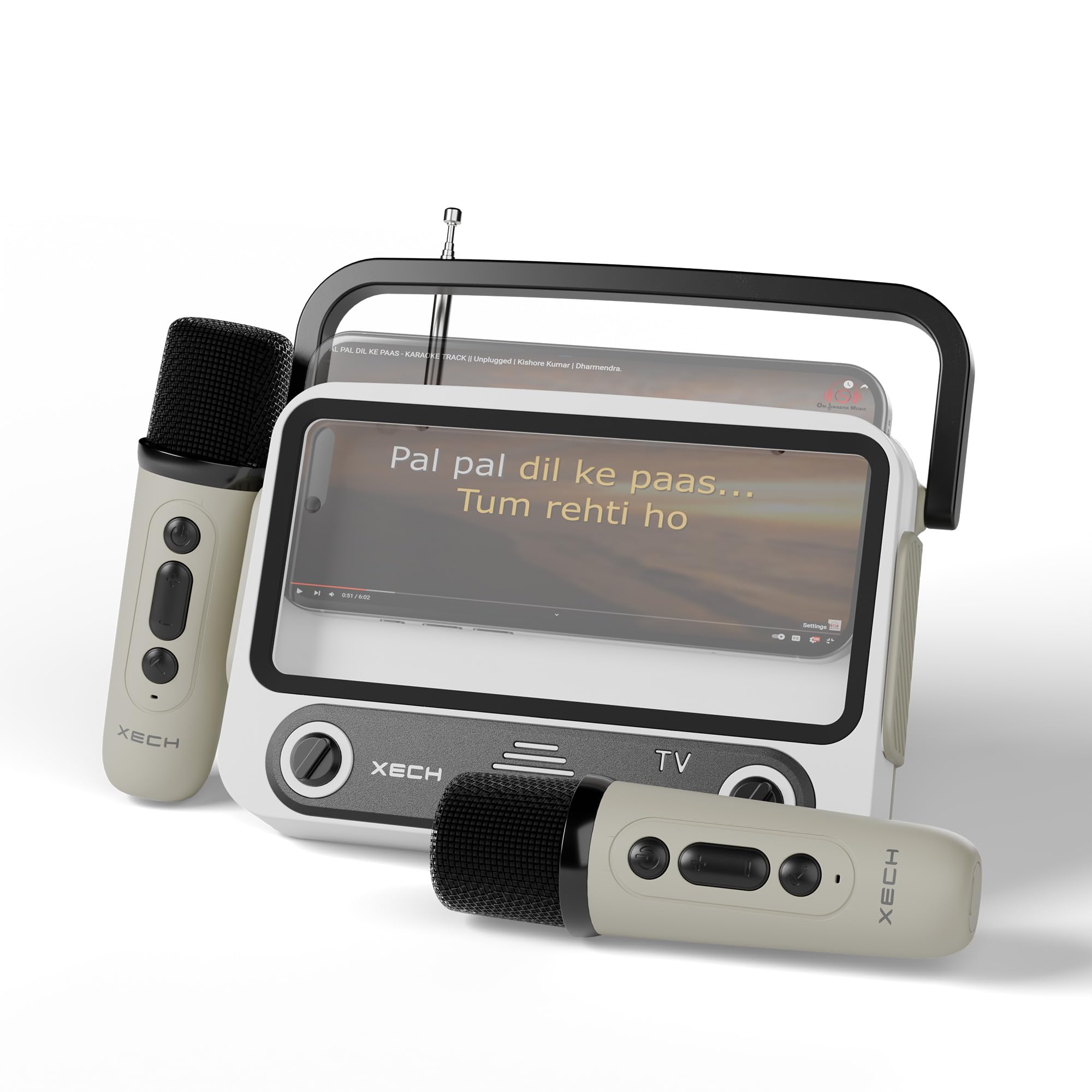 XECH Karaoke Speaker with Mic Mini TV Bluetooth Speaker Wireless Dual ...
