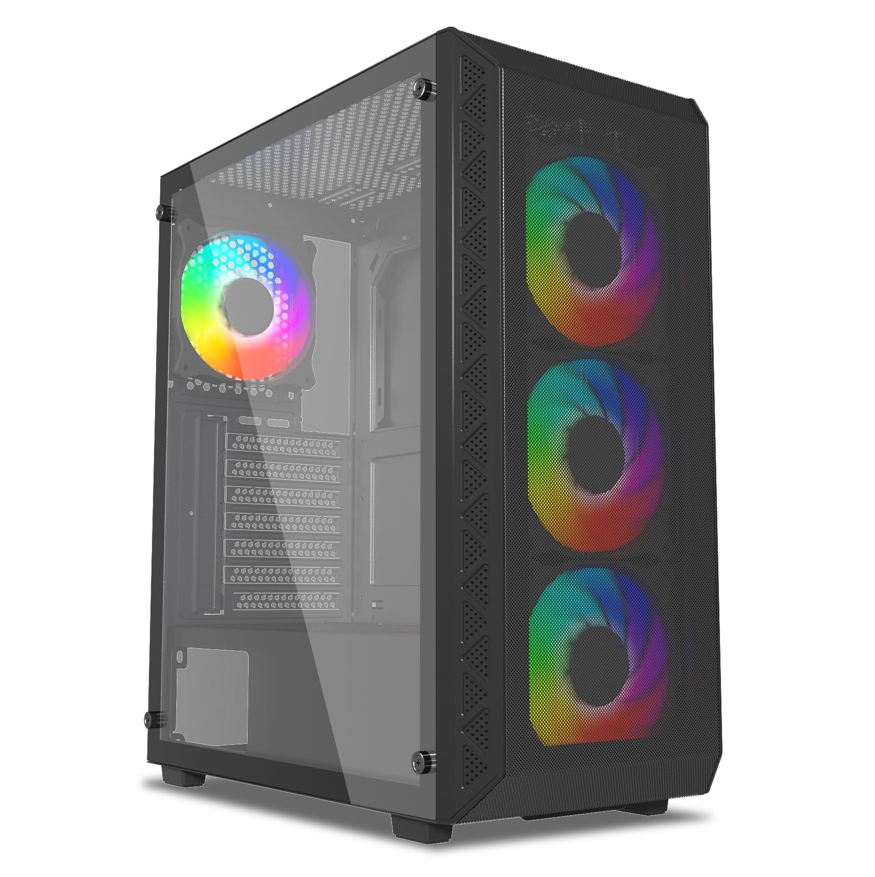 ionz KZ05 V2 ATX Mesh Gaming Case, Mid Tower comes with 4 ARGB Fans and ...