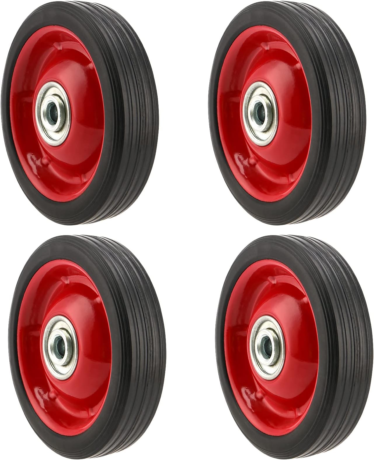 Amazon.com: (2-Pack) AR-PRO 5” x 1.5” Flat Free Solid Rubber Wheel ...