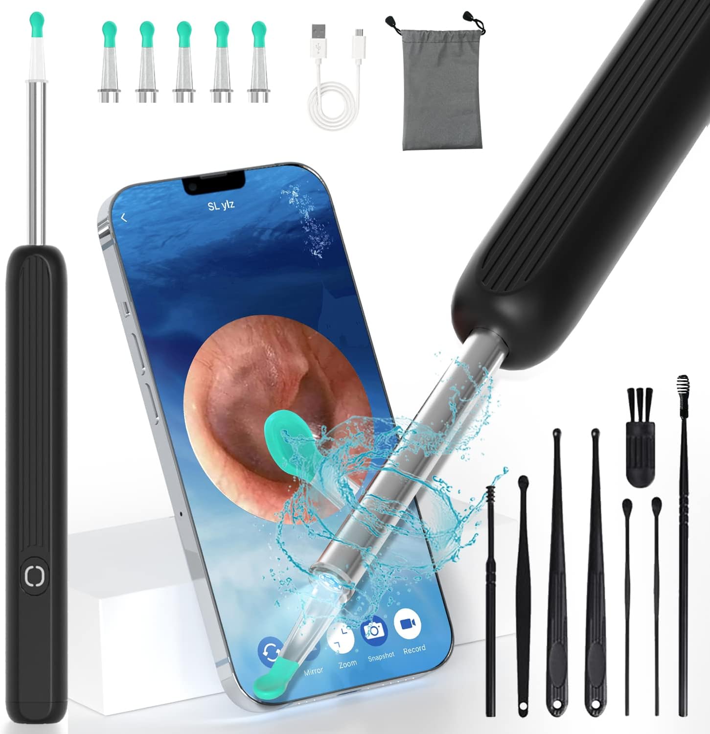 Ear Wax Removal Kit Ear Camera Ear Cleaner 1920P Wireless Ear Cleaner ...