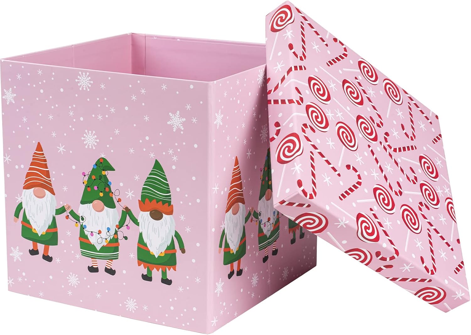 Amazon.com: WRAPAHOLIC 9" Christmas Gift Box with Lid - Cute Gnome and ...