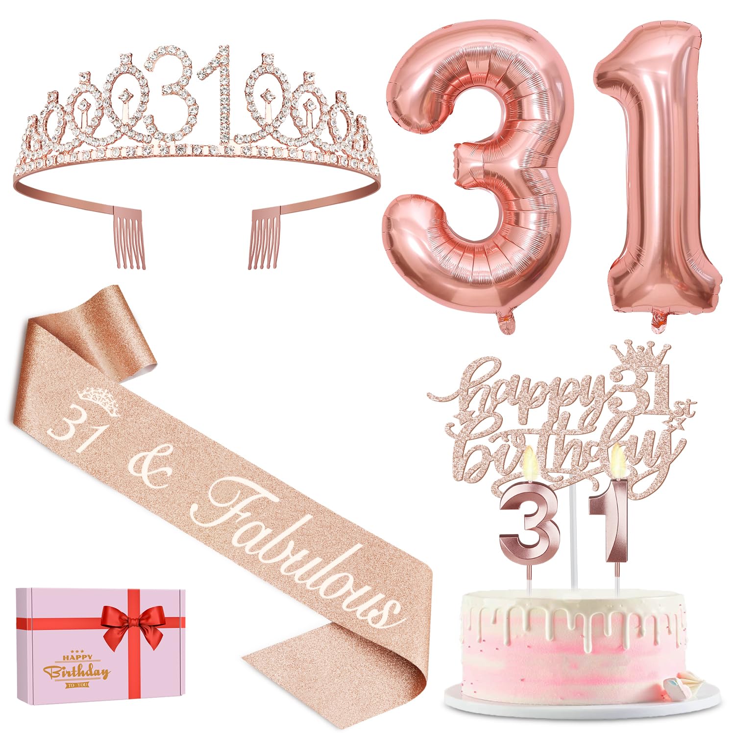 Amazon.com: 31 Birthday Decorations for Women Including 31st Birthday ...