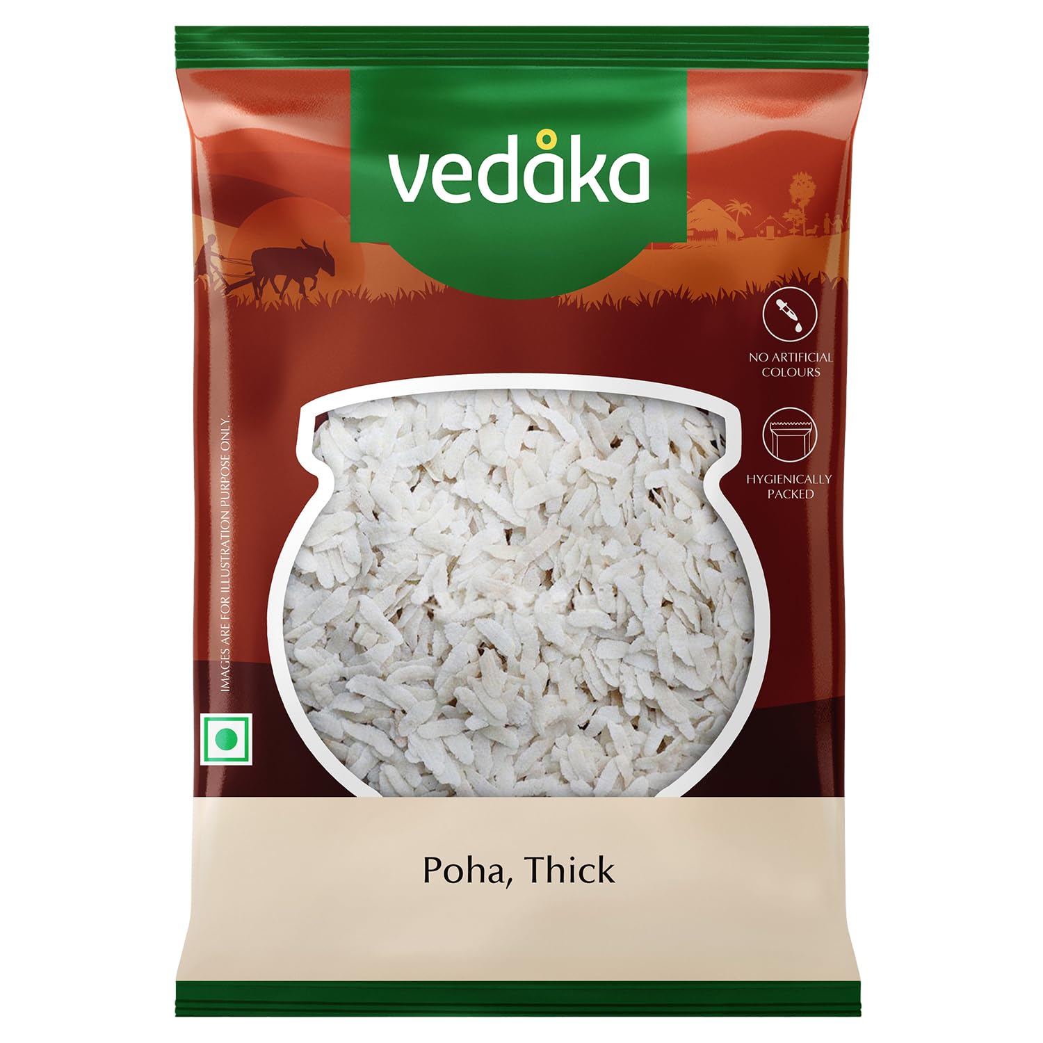 Amazon Brand - Vedaka Thick Poha, 1kg (Pack of 1) : Amazon.in: Grocery ...