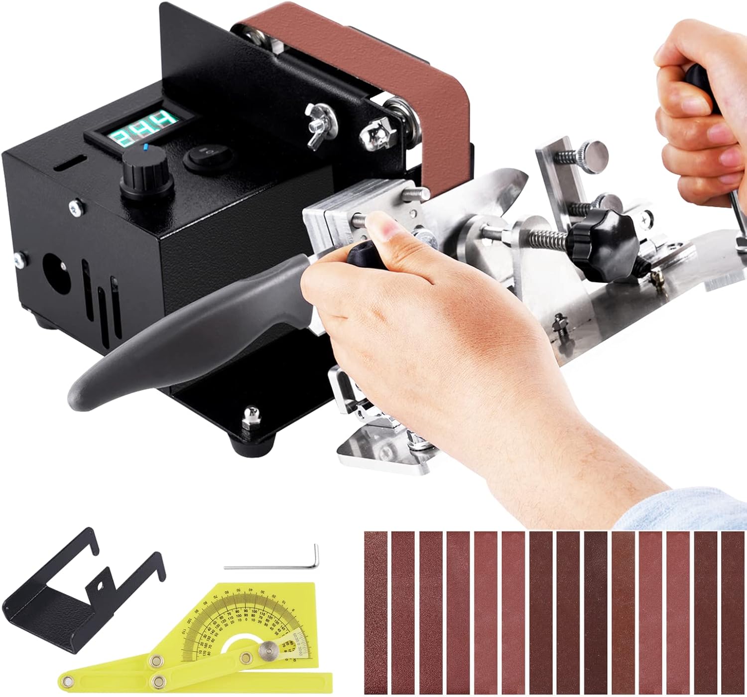 Upgrade Mini Belt Sander 180W 1.2x18in with Knife Sharping Jig Belt ...