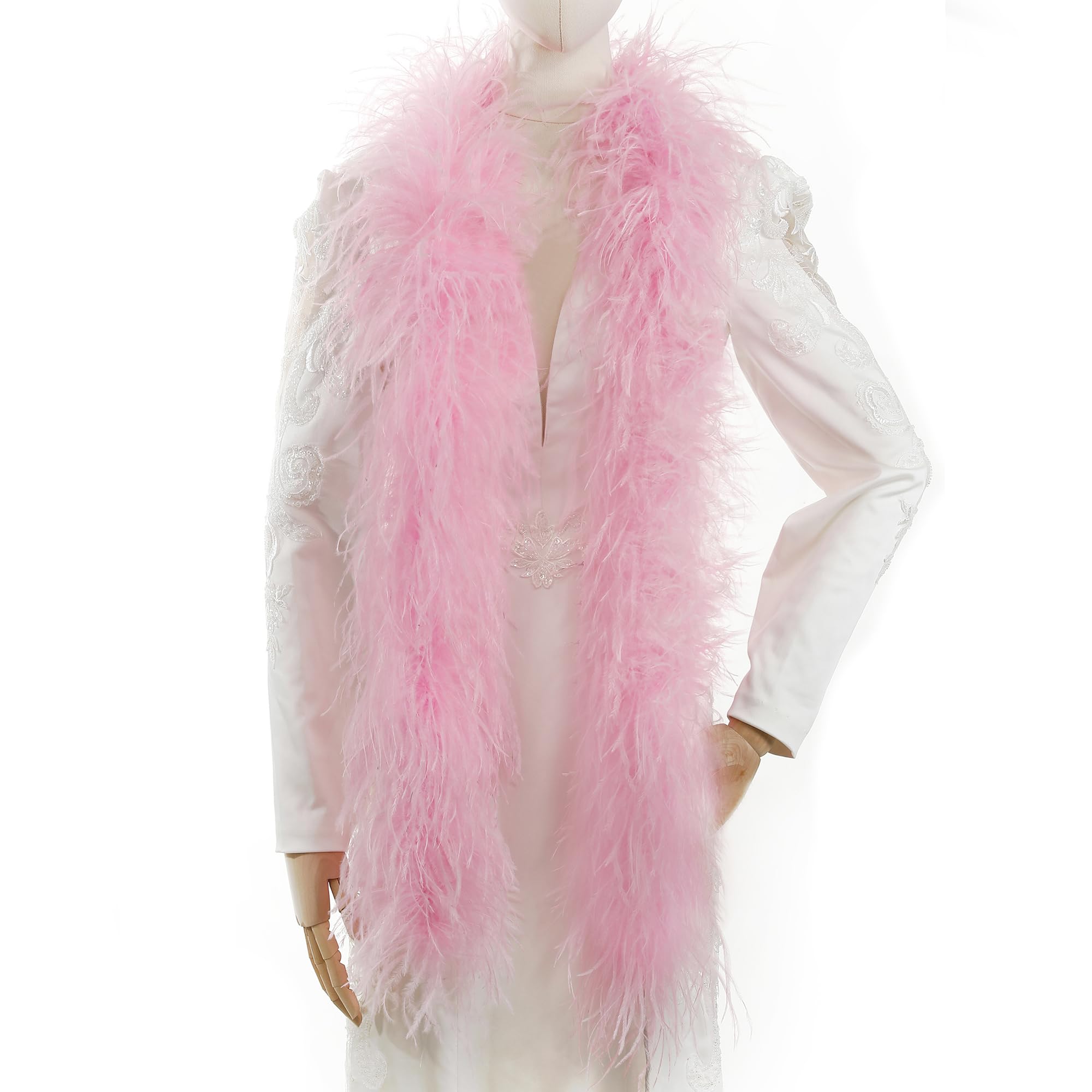 Amazon.com: Soarer Light Pink Ostrich Feather Boas – 2yards 3ply Long ...