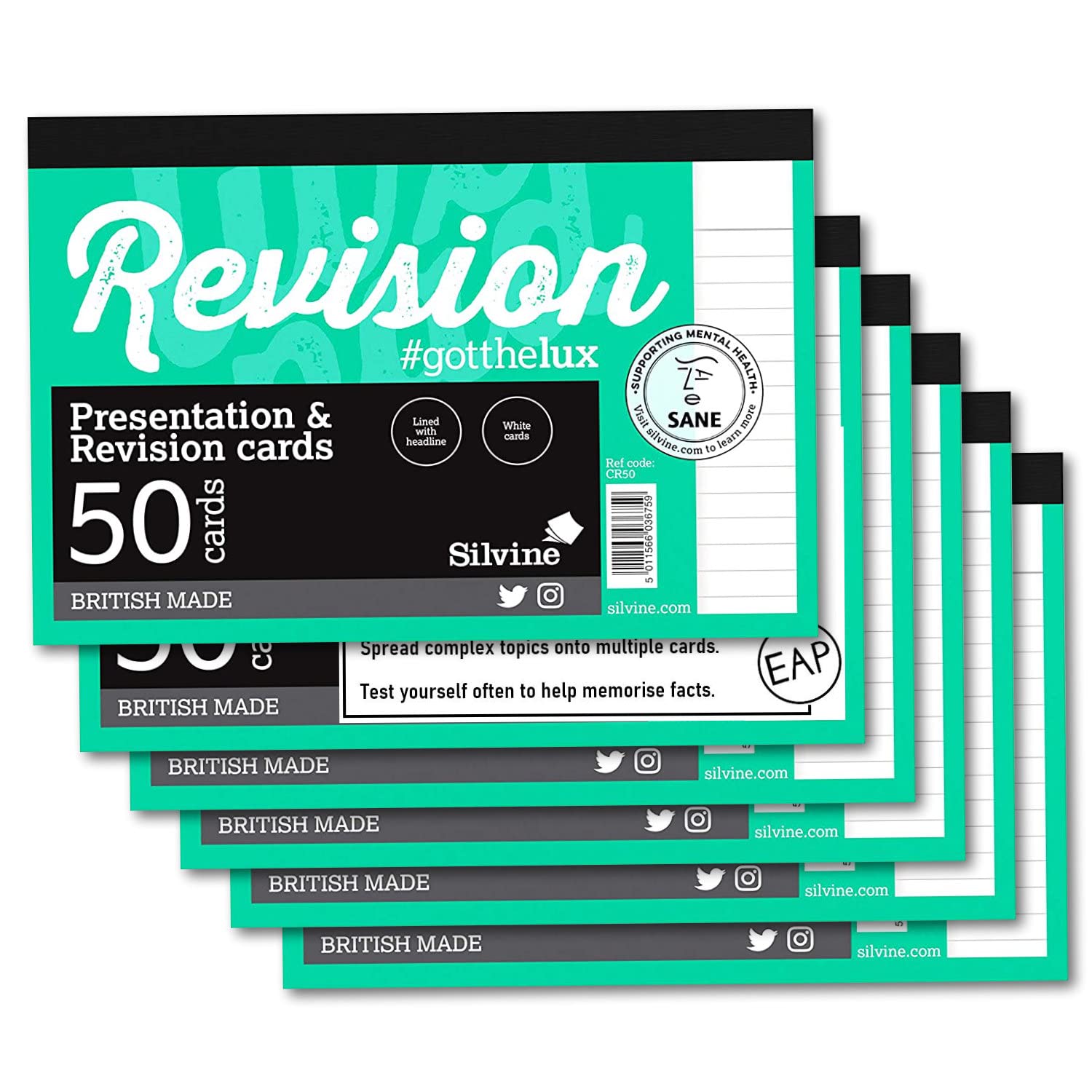 Revision Card Study Bulk Pack | 6 x 50 A6 (6x4”) White Lined Luxpad ...