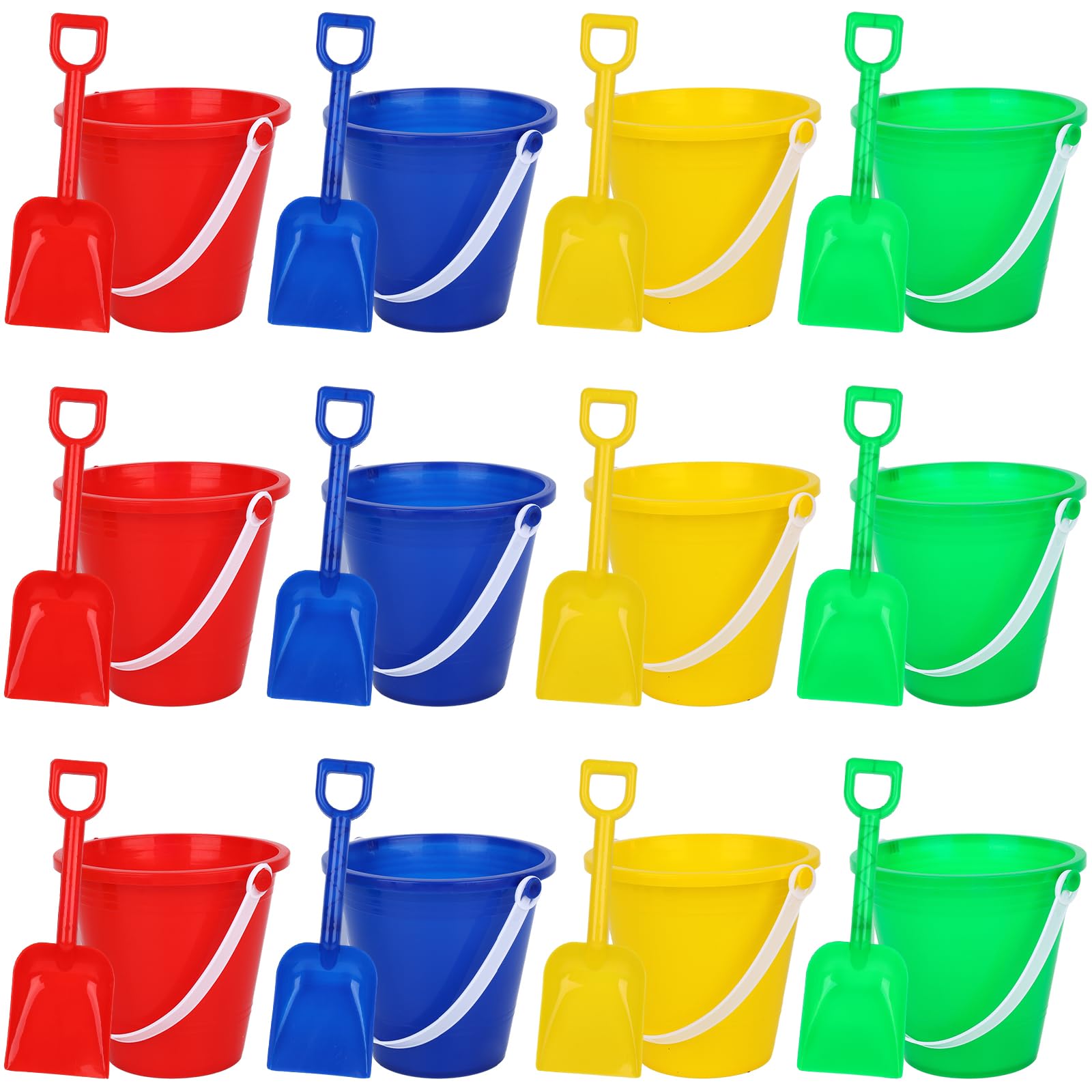 AMOR PRESENT 12PCS Beach Buckets, Colorful Beach Pail with Shovel Sand ...