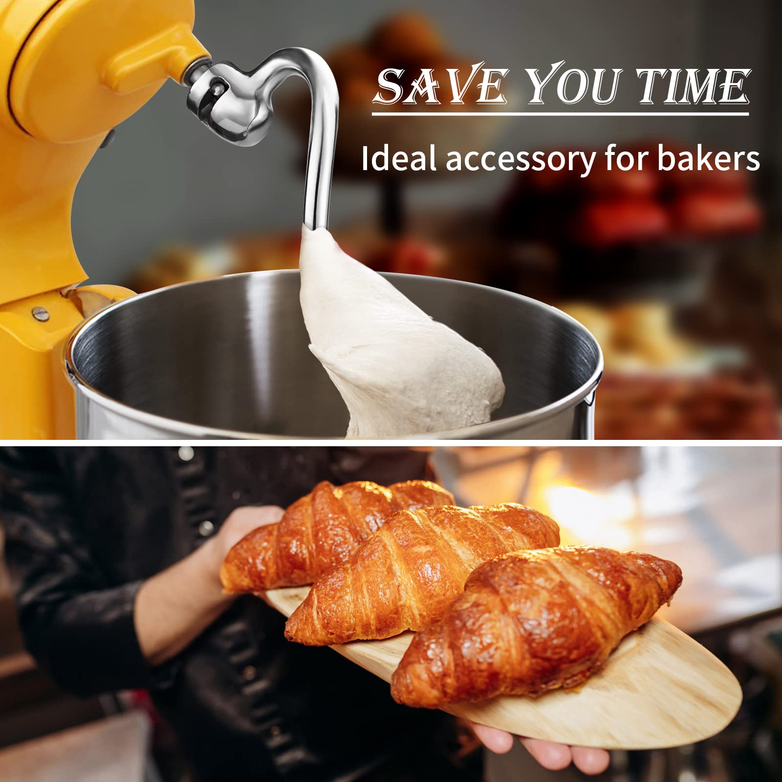 Snapklik.com : Gdrtwwh Stainless Steel Dough Hook Attachment For ...