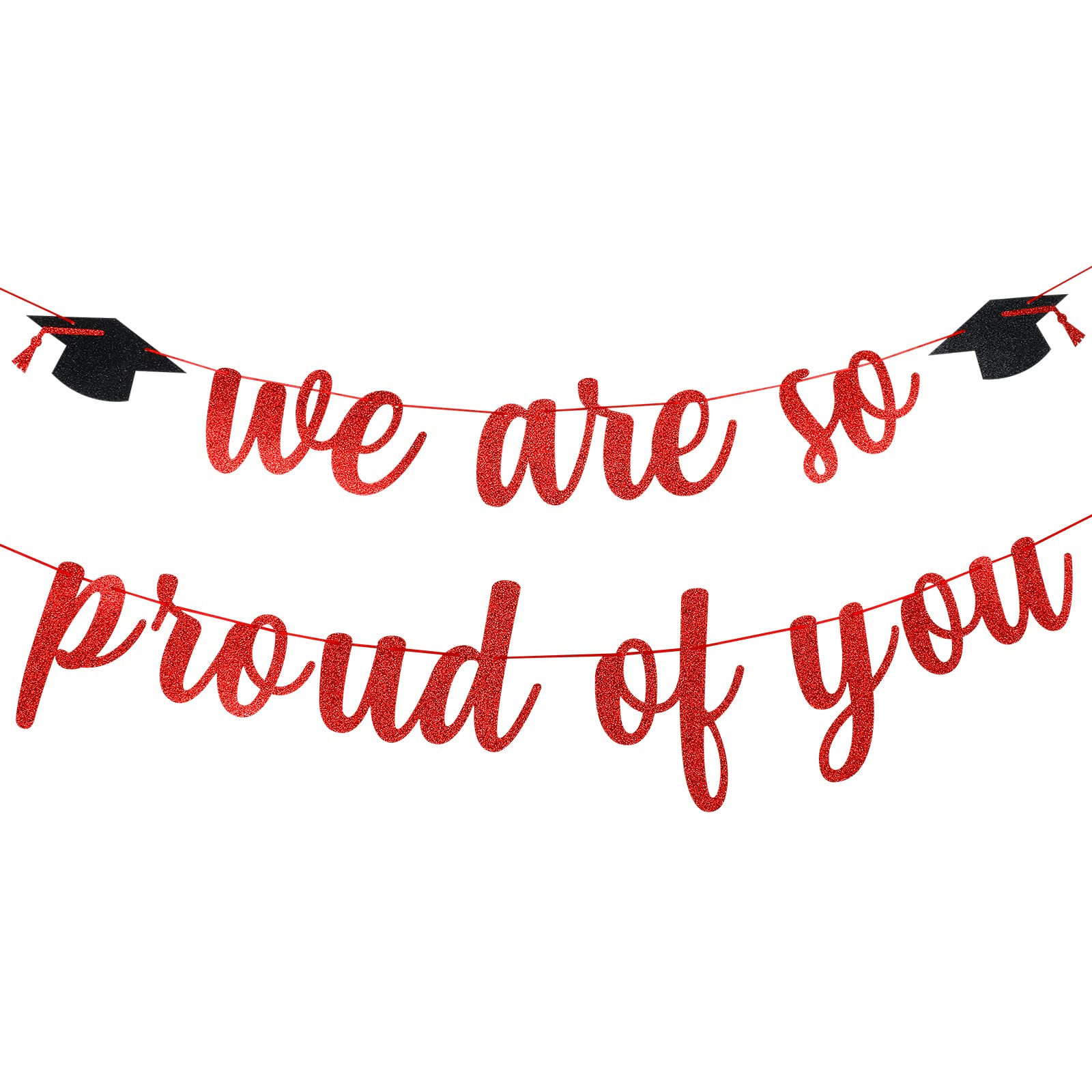 Buy We are So Proud of You Banner Red Glitter, Congratulations ...