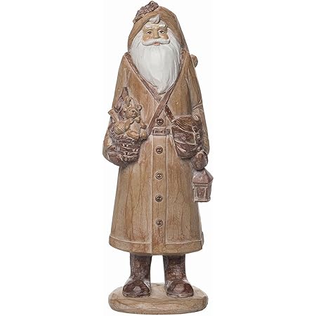 Amazon.com: Transpac Resin Wood Look Santa Figurine : Home & Kitchen