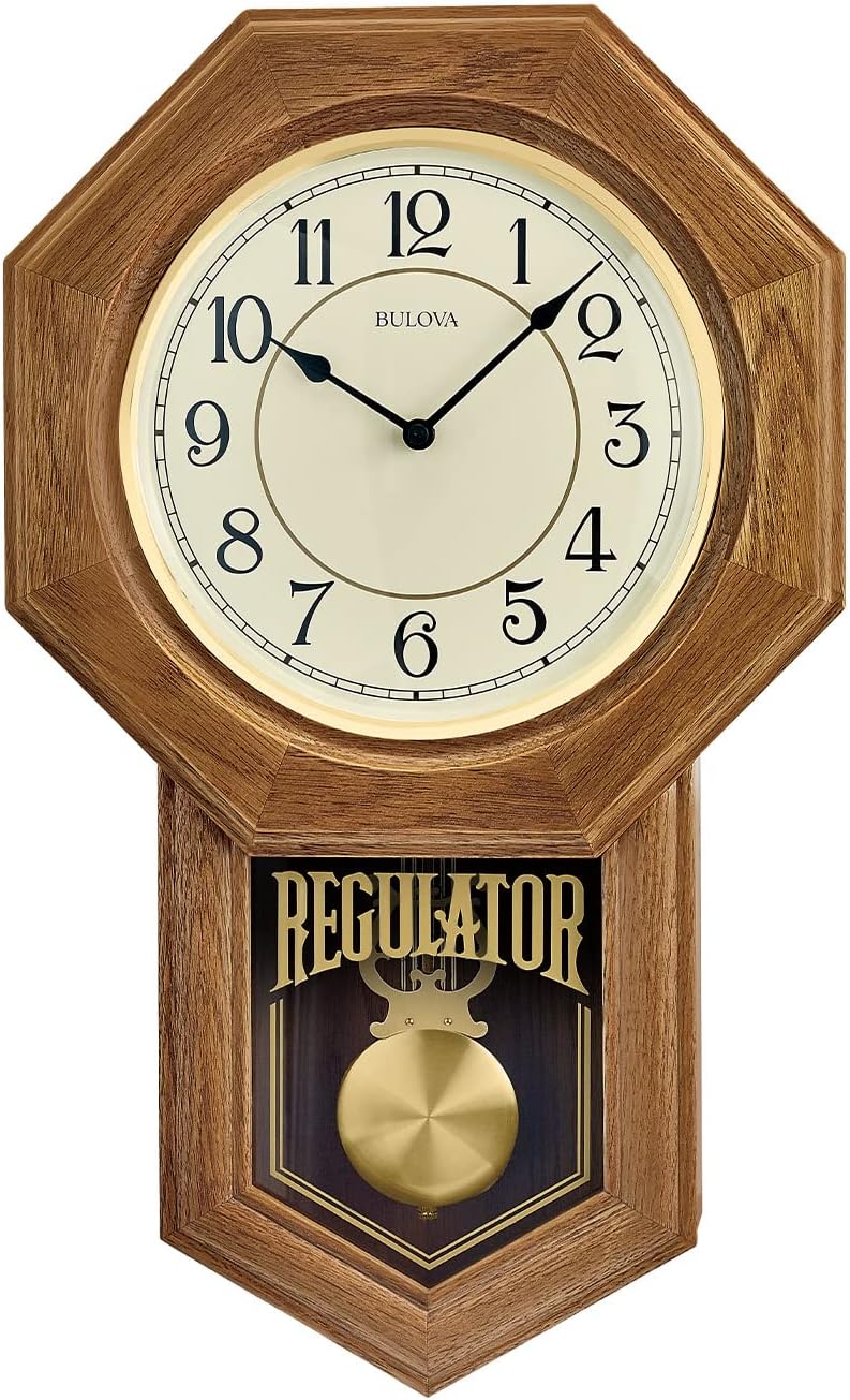 Amazon.com: Pendulum Wall Clock - Real Wood Regulator Clock ...
