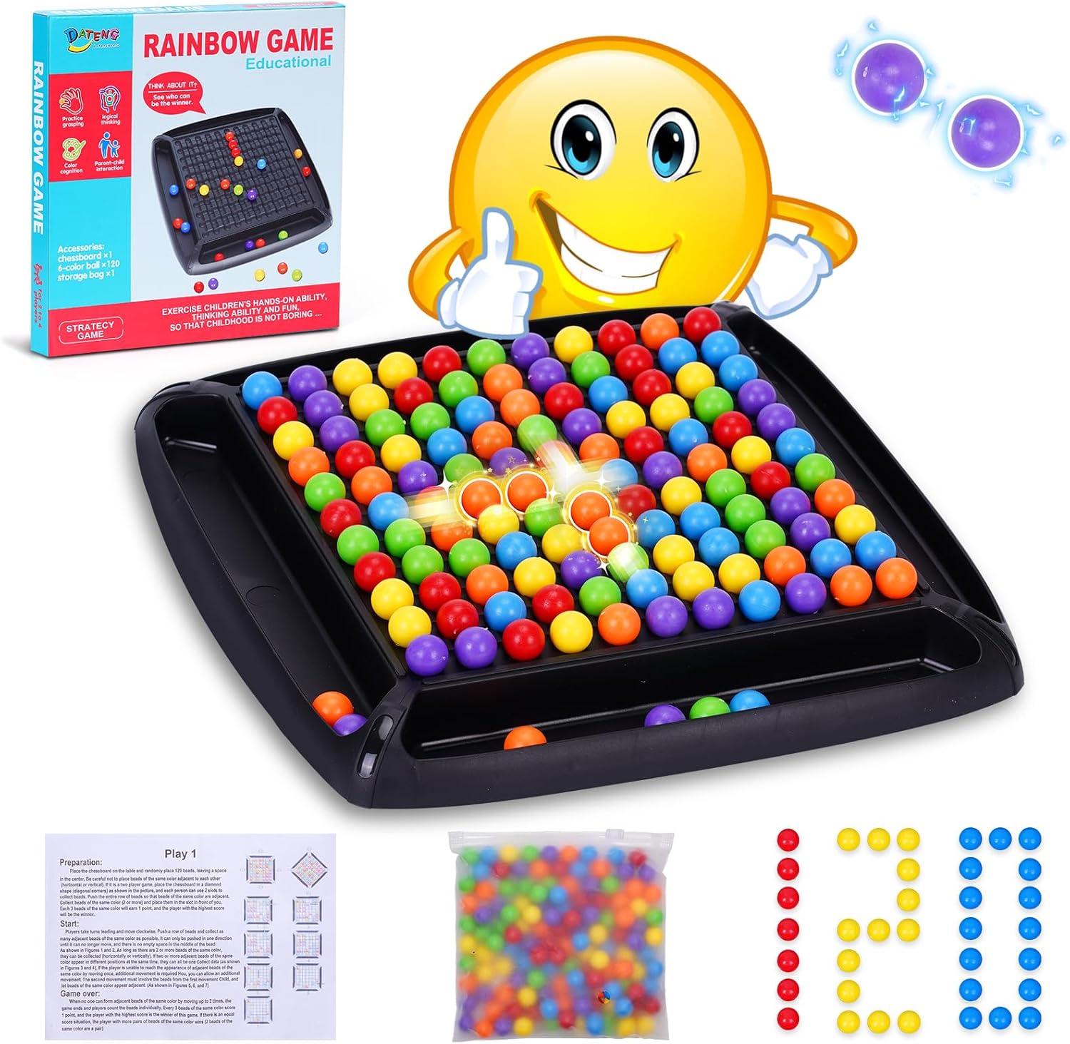 Amazon.com: 120 Pcs Dual Dual Intellectual Chessboard, Strategy Puzzle ...