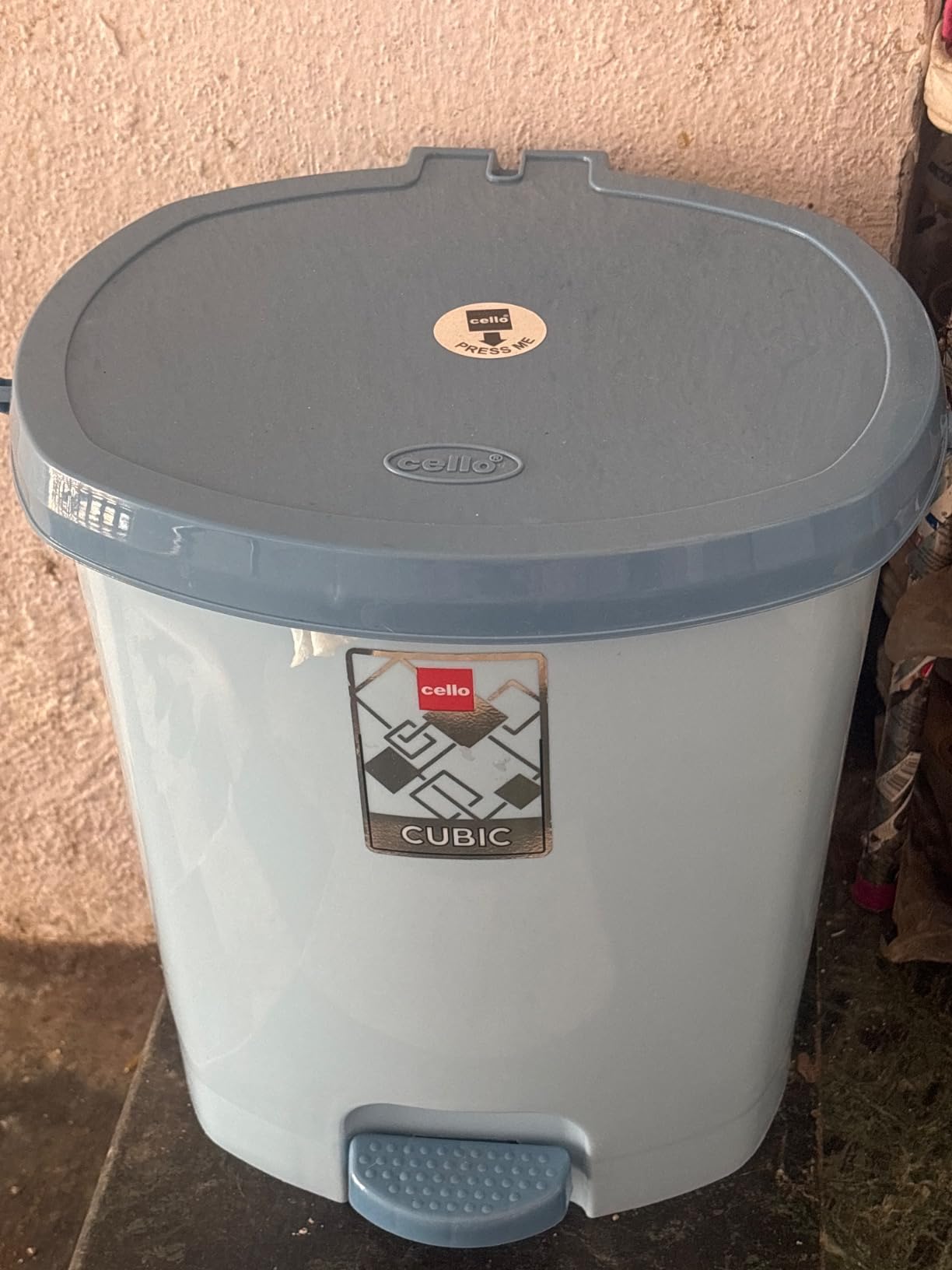 CELLO Cubic Plastic Pedal Dustbin Small Size | Trash Can Garbage Waste ...