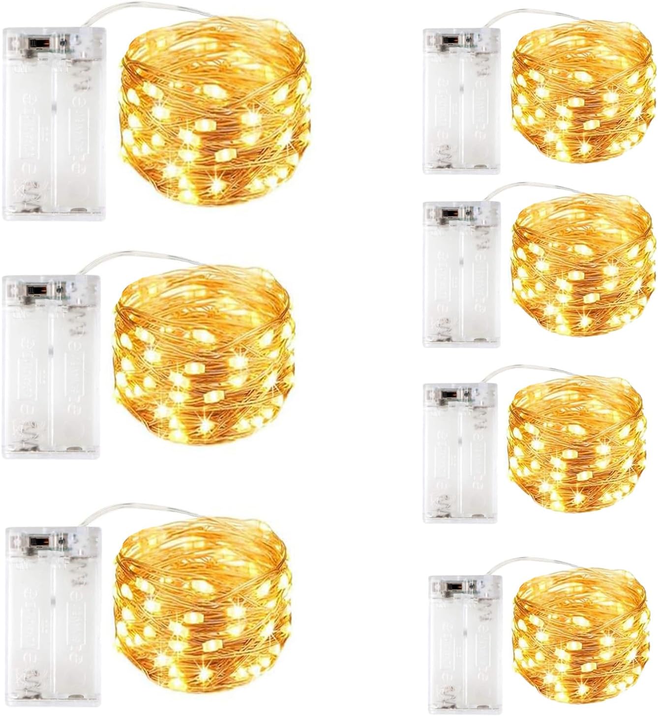Amazon.com: 7 Pack LED Fairy Lights Battery Operated with Timer,3M 30 ...