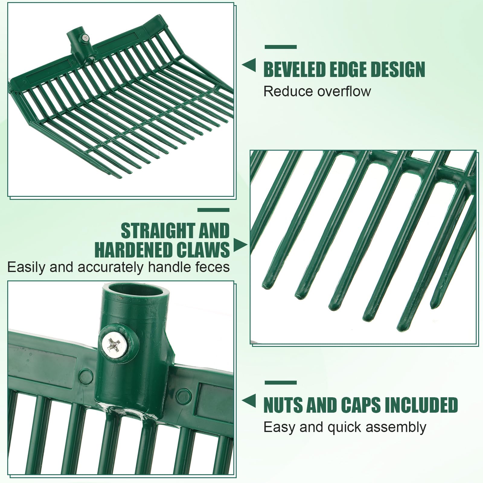 6 Pcs Manure Fork Head 18 Tines Pitch Fork Head with Screws and Nuts ...