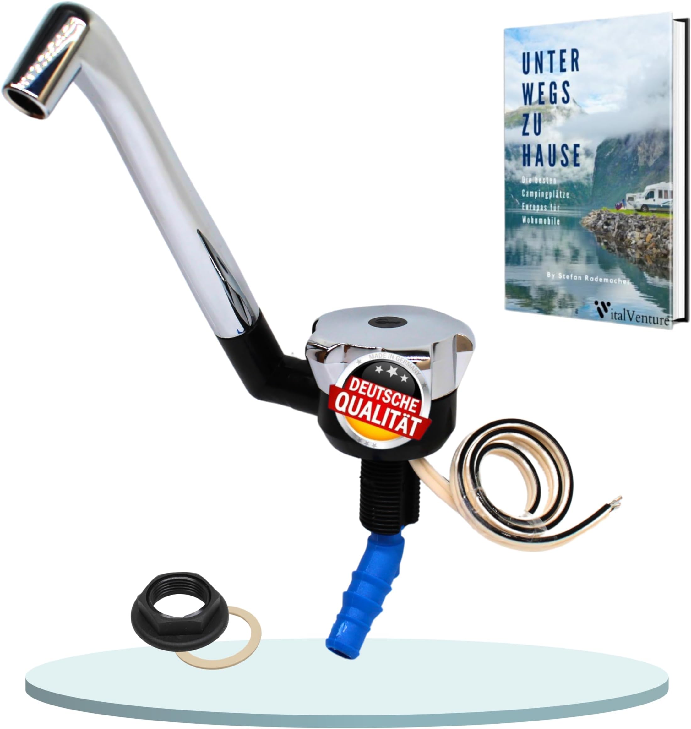 Carbest Comet NOVO 12V Tap for Motorhome - Black/Chrome, Compact ...