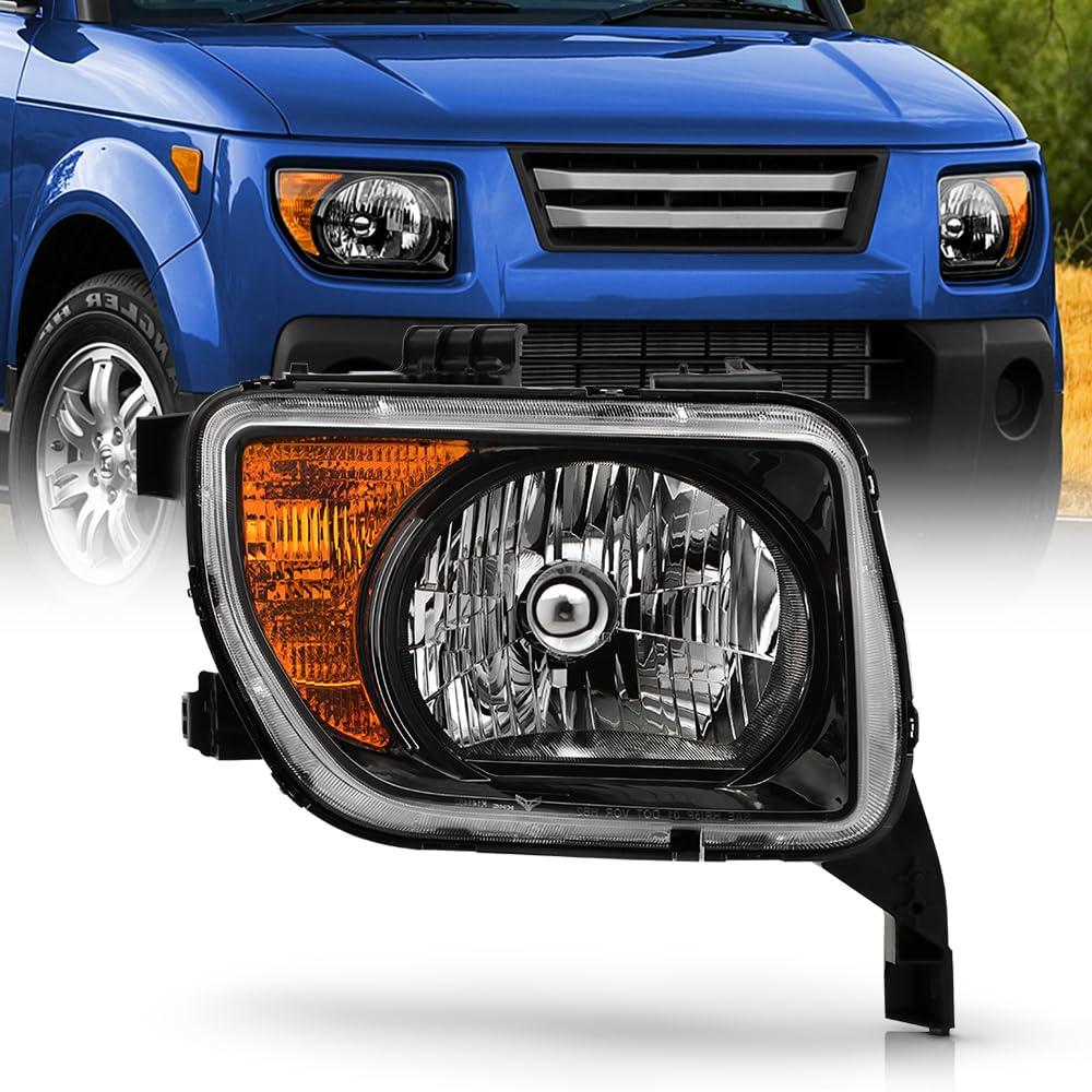 Snapklik.com : For 2007-2008 Honda Element EXLX Black Housing Headlight ...