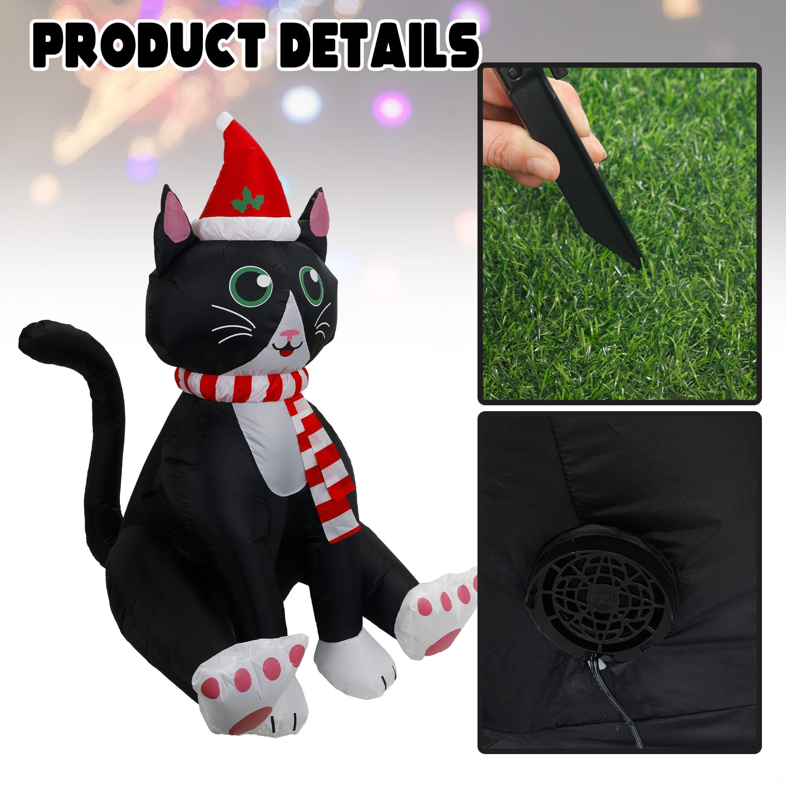 Snapklik.com : Leyndo 5 FT Christmas Inflatables Black Cat Outdoor ...