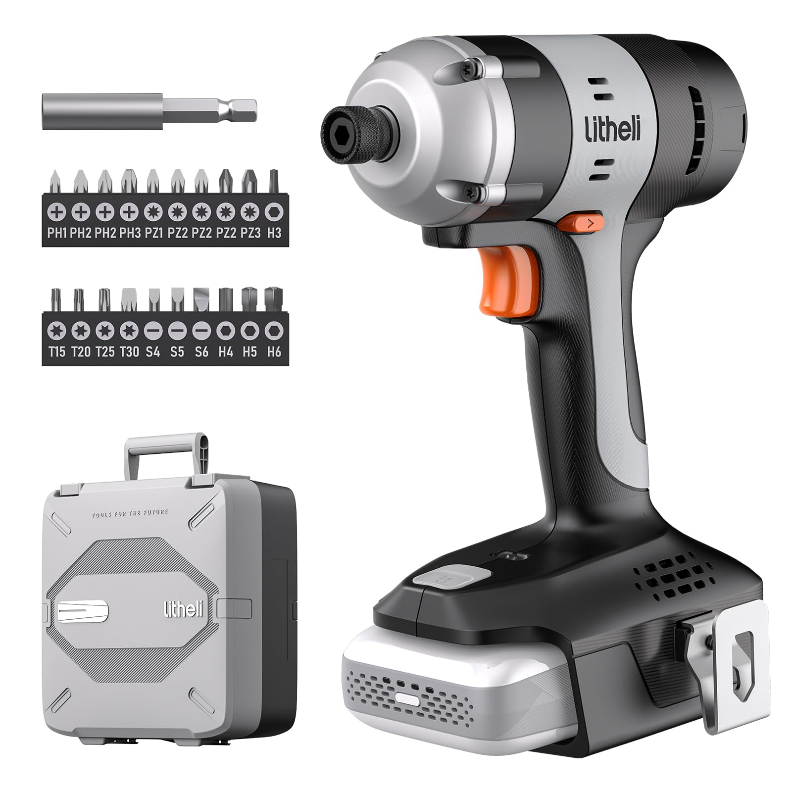 Snapklik.com : Litheli 20V Cordless Impact Driver Kit, 1593 In-lbs Max ...