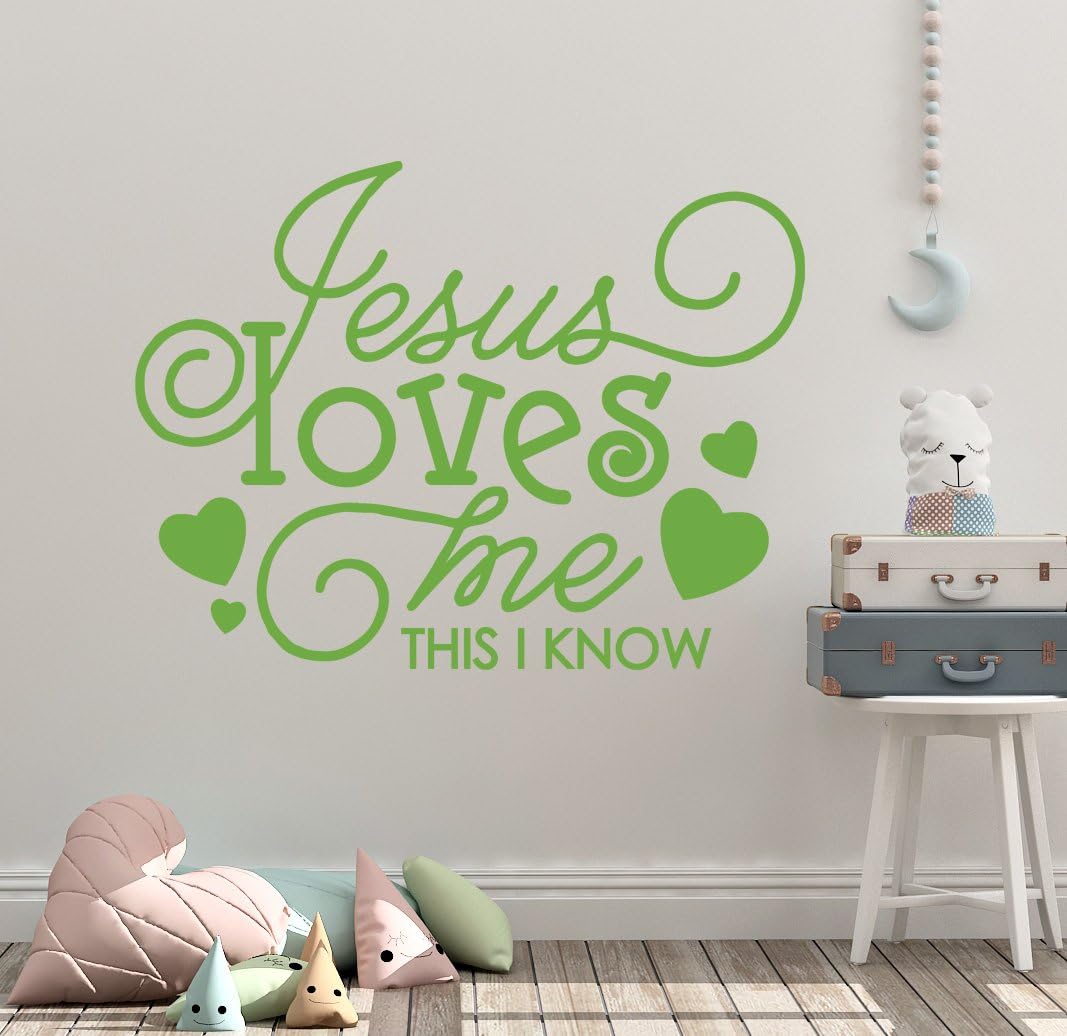 Amazon.com: 30"x24" Jesus Loves Me This I Know Heart Cute for Bible ...