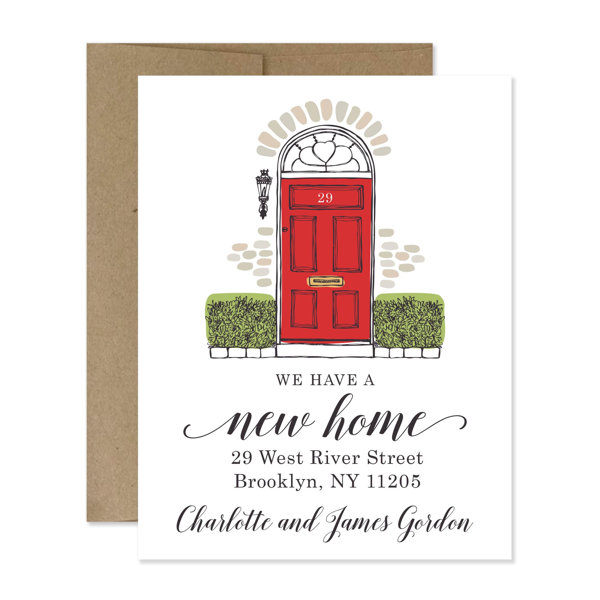 Amazon.com : Hello Love Goods Red Front Door Moving Announcement Cards ...