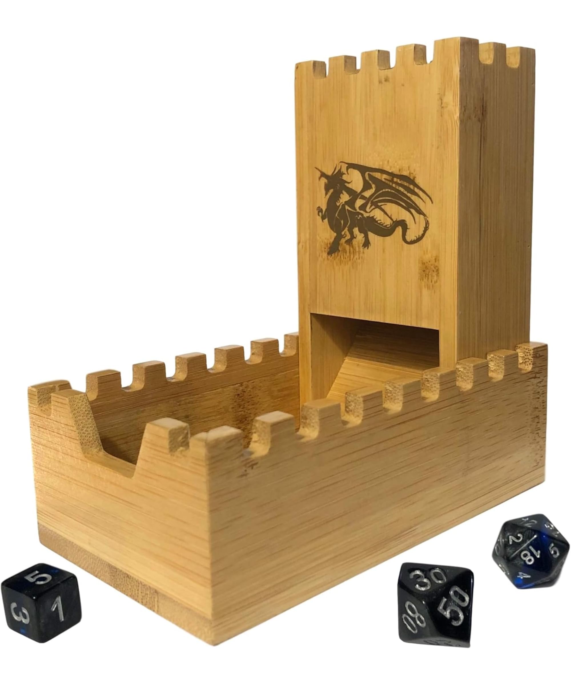 Buy DND Bamboo Dice Tower | Dungeons and Dragons Special Edition Wooden ...