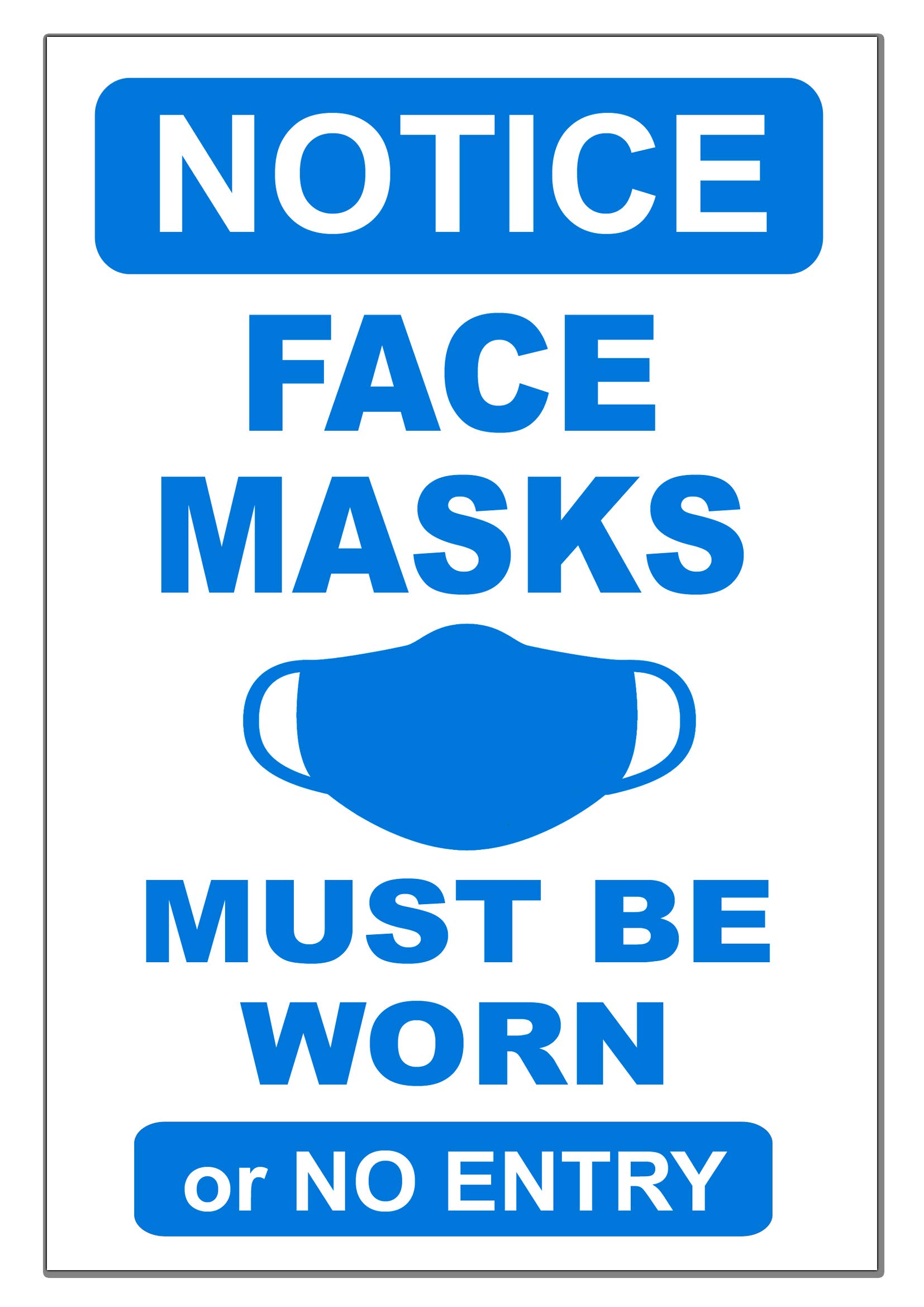 Face Masks Must Be Worn Or No Entry Sign Health | Desertcart INDIA