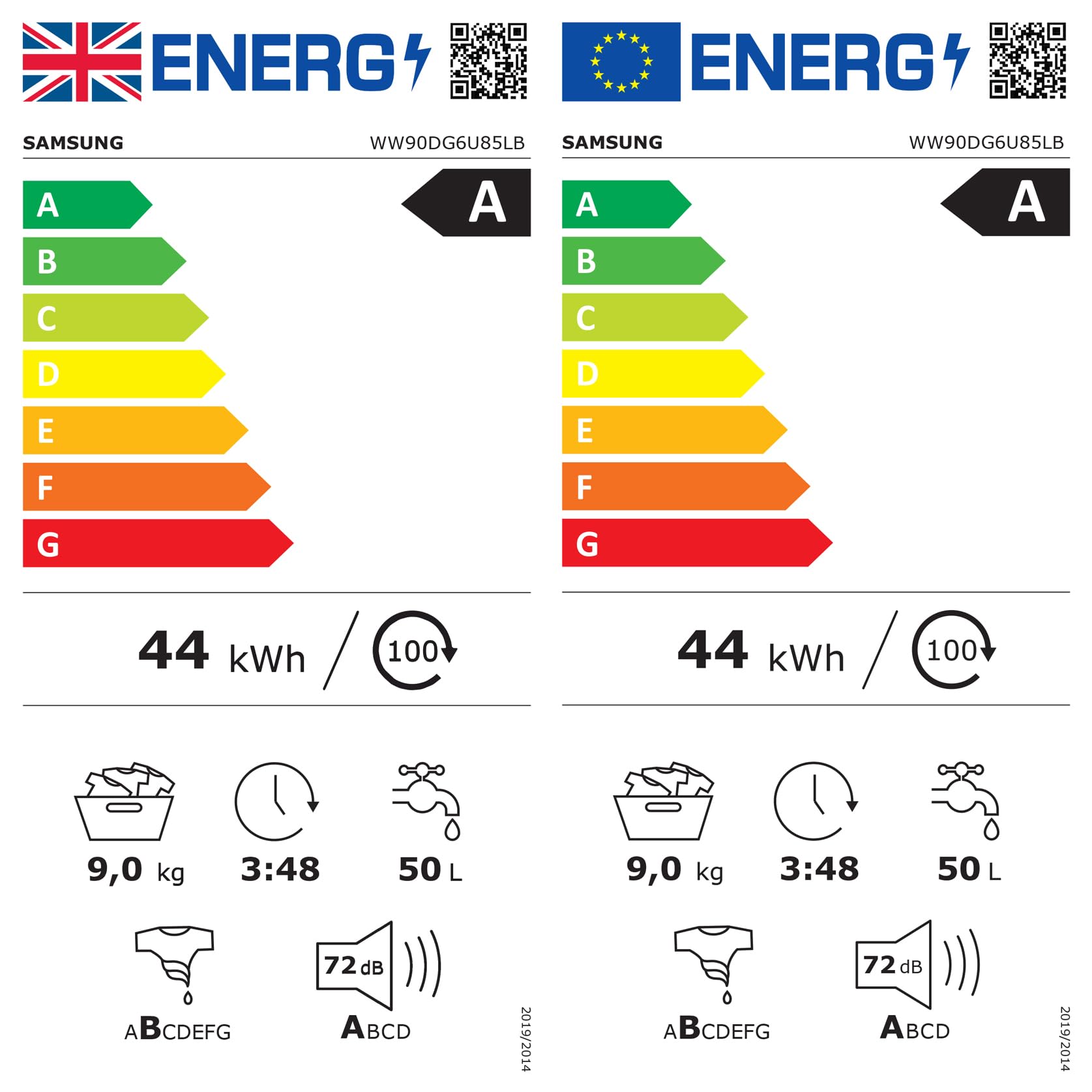 Samsung Series 6 AI Energy WW90DG6U85LBU1 9KG 1400rpm Smart Washing ...