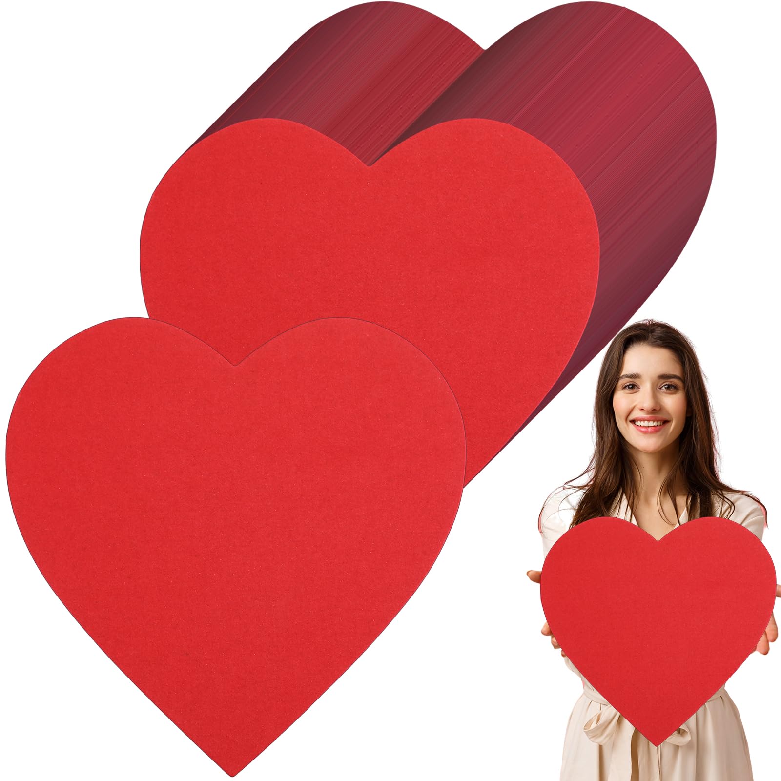 Snapklik.com : 120 Pcs 12 Inch Large Heart Paper Cutouts Red Heart ...