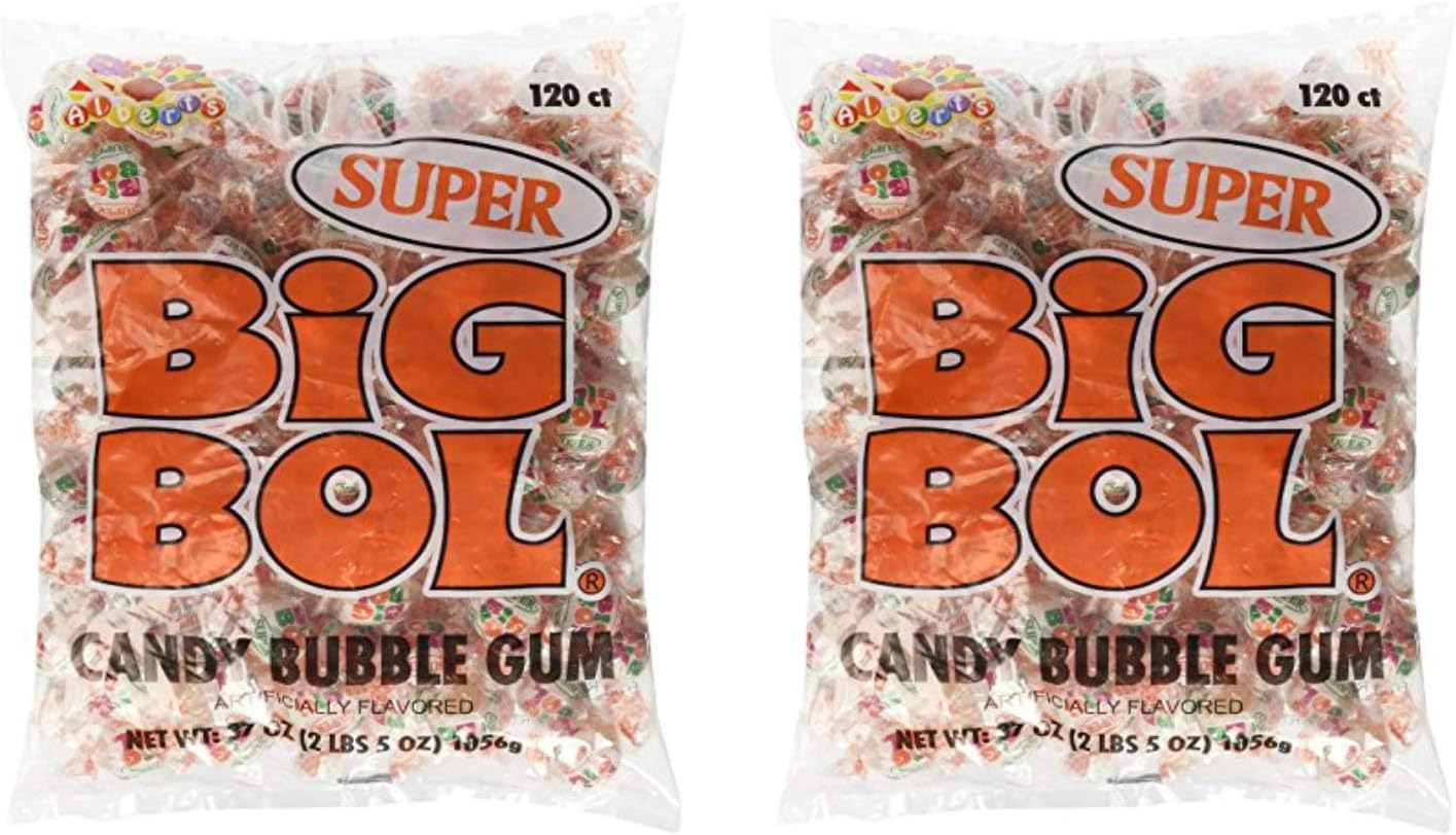 Amazon.com : Albert's SUPER SIZE BIG BOL Candy Bubble Gum 48 count ...