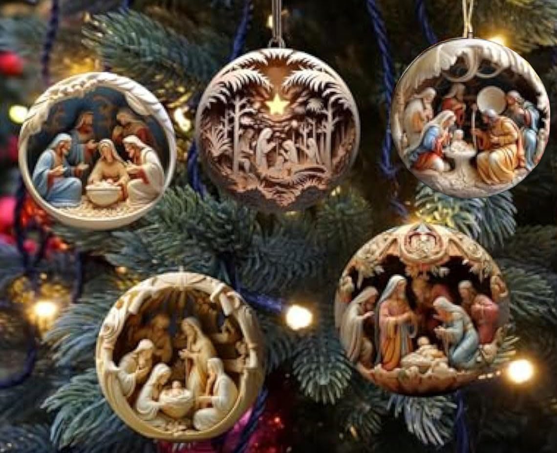 Jesus Christian Ornaments Nativity Scene Christmas Ornament Religious ...