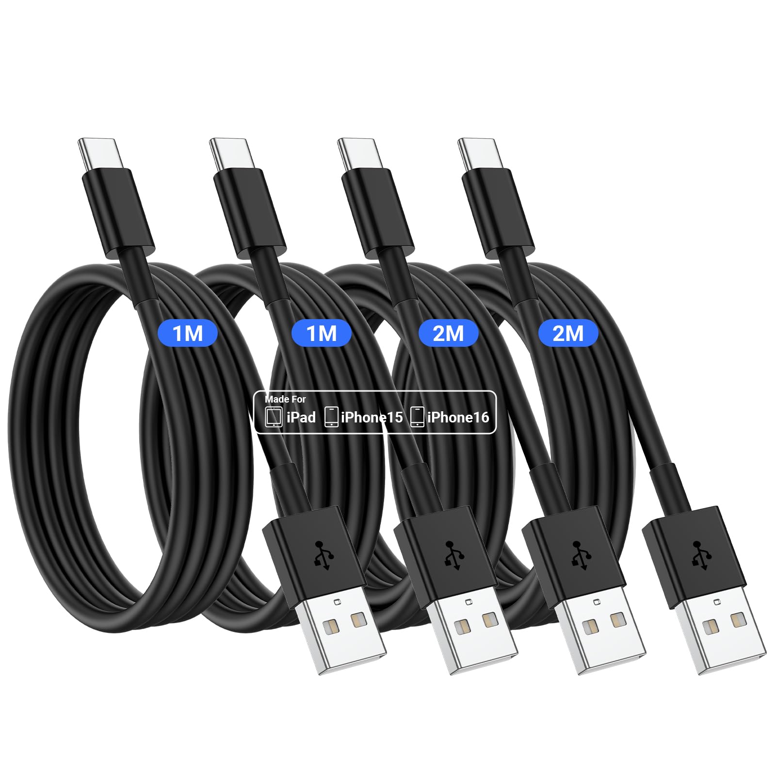 Susnwere iPhone 15/16 Cable,4Pack Car Carplay Cable for iPhone 16 15 ...