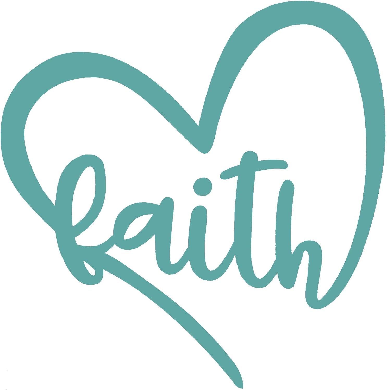 Amazon.com: Faith Vinyl Decal - Heart Shaped Bumper Sticker - Faith ...