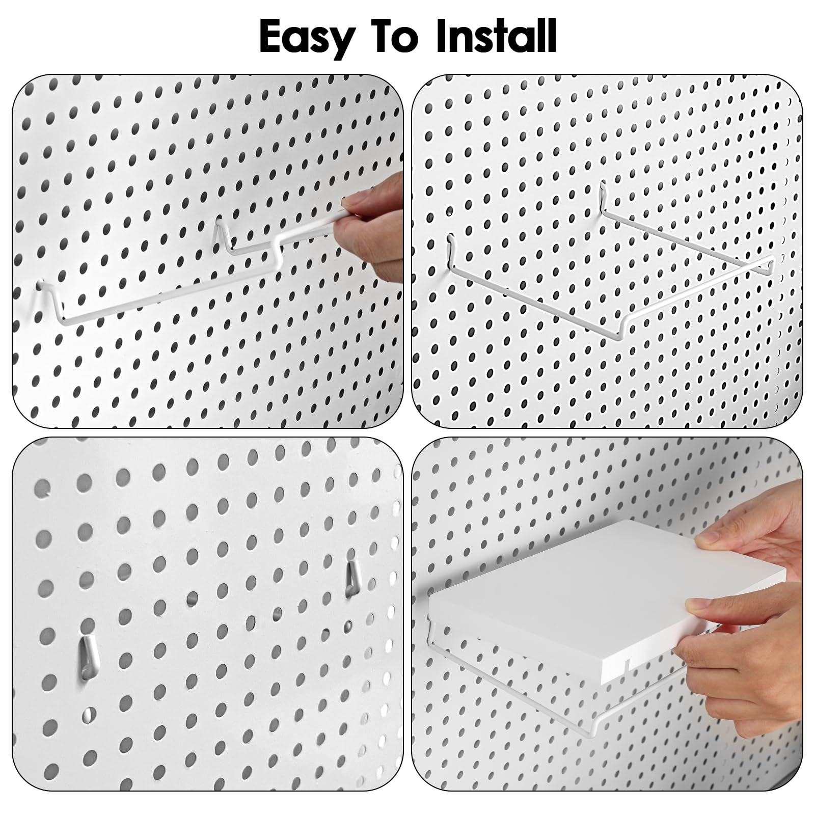 Office Pegboard Kokone 6 Pack Small Pegboard Shelves - Sturdy Iron ...