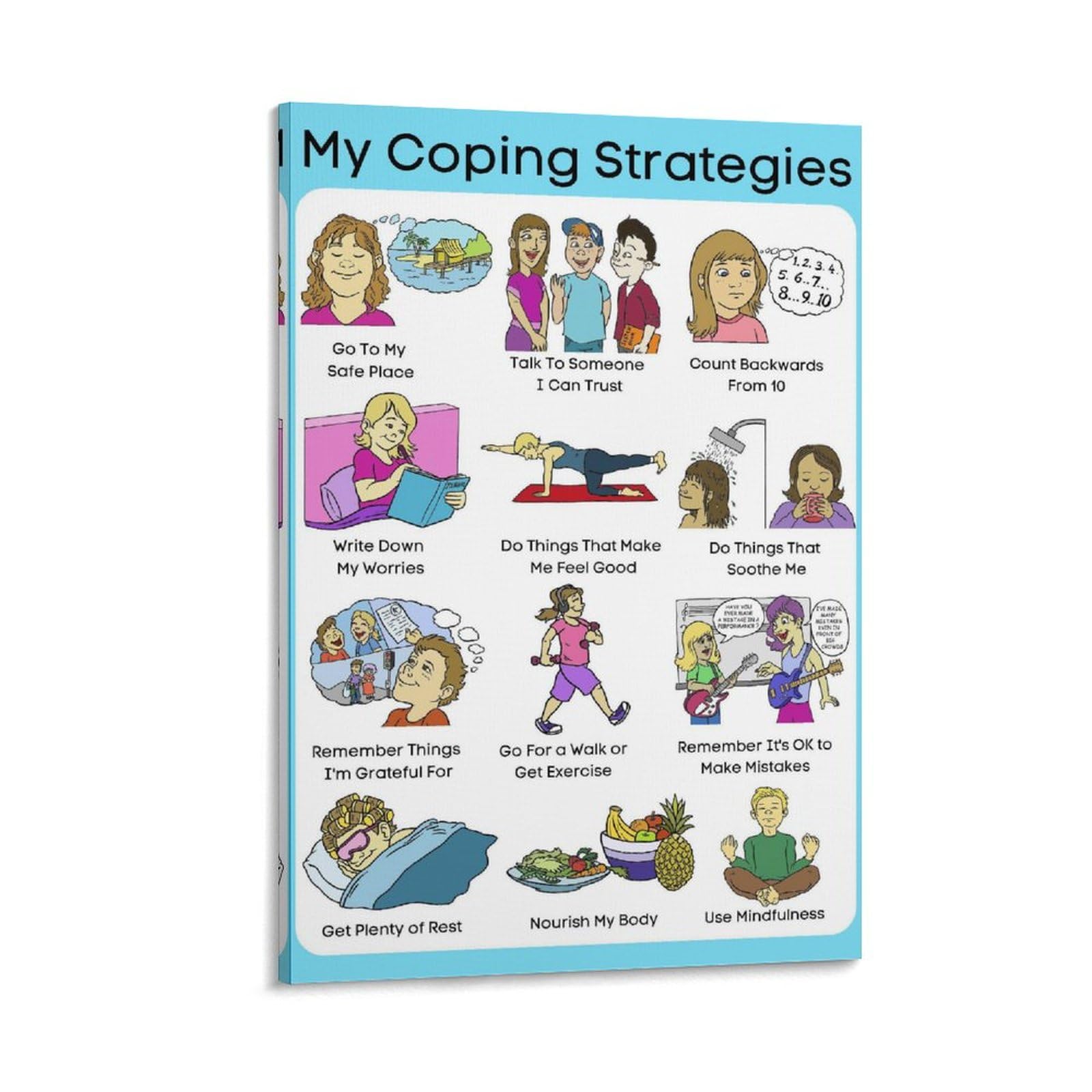 Amazon.com: ZZYC Mental Health Poster - My Coping Strategies Canvas ...