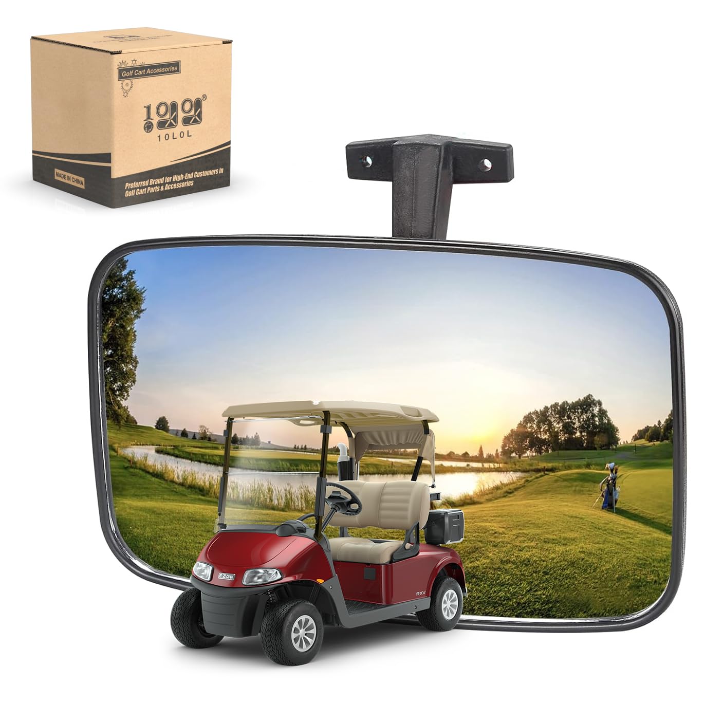 Snapklik.com : Golf Cart Mirror 9.57.5" Large Radian Extra Wide ...