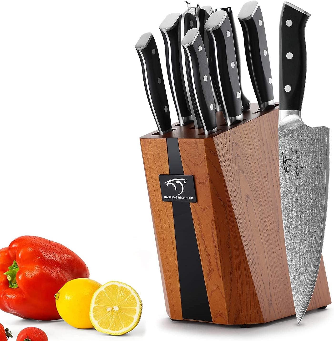 Katana Saya Elements 9-Piece Kitchen Knife Block Set, Rainforest Green ...