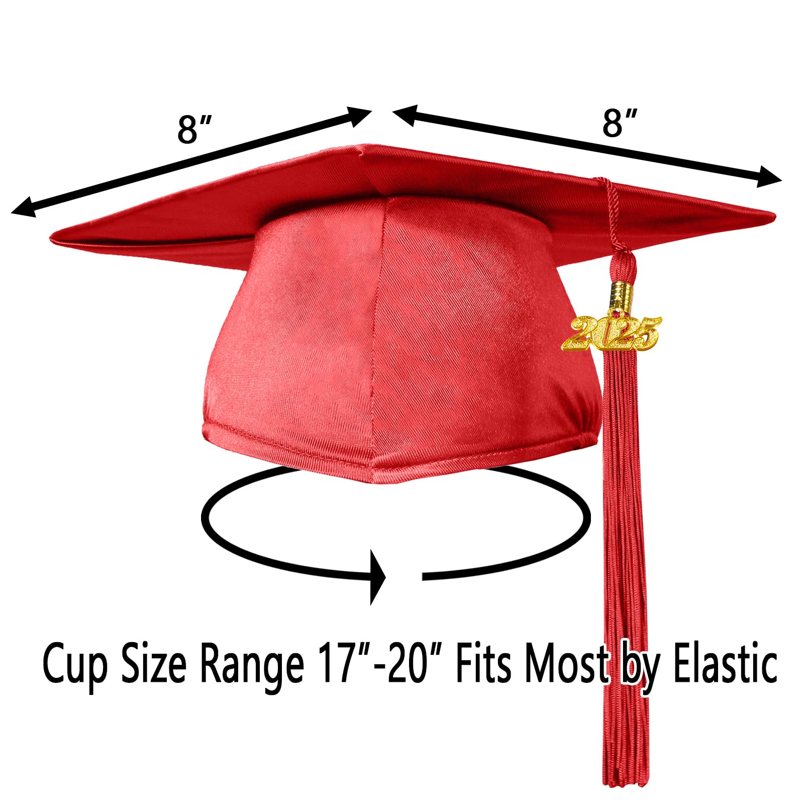 Snapklik.com : TngHui Preschool And Kindergarten Shiny Red Graduation Cap