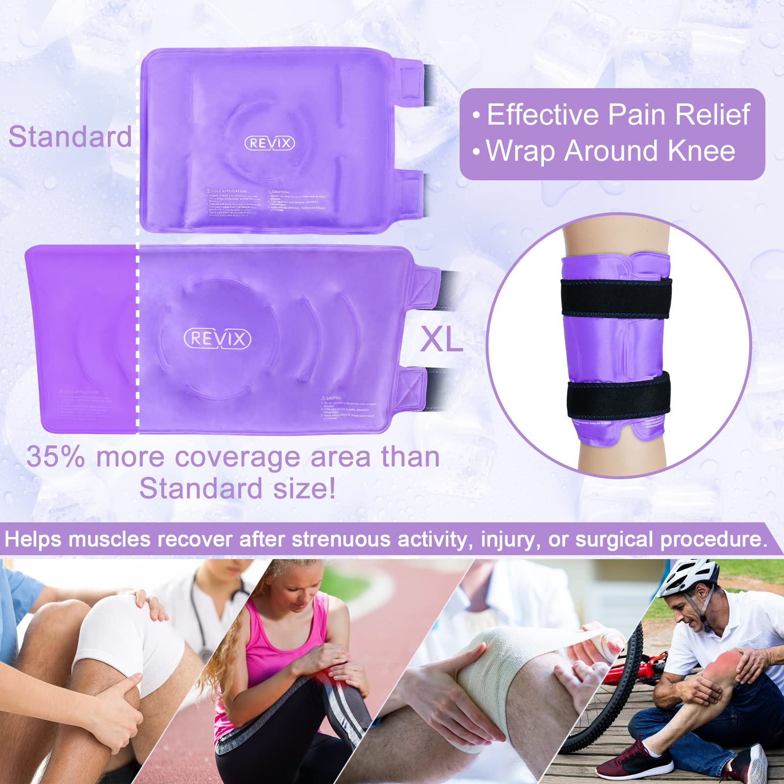 Snapklik.com : XL Knee Ice Wrap Around Entire Knee, Gel Ice Pack For ...