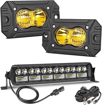 Amazon.com: Auto Power Plus 2PCS Flush Mount Pod Lights Yellow + 12 ...