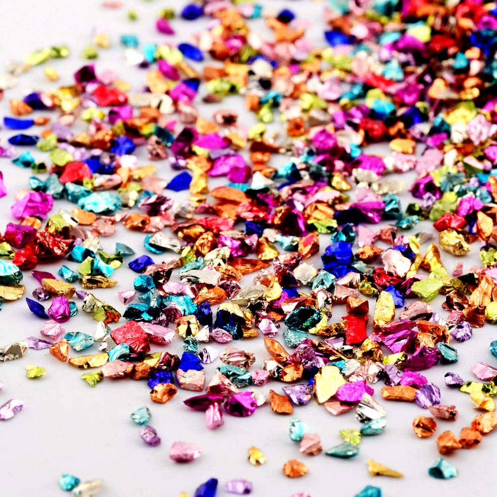 Amazon.com: Crushed Glass Irregular Metallic Chips Sprinkles Chunky ...