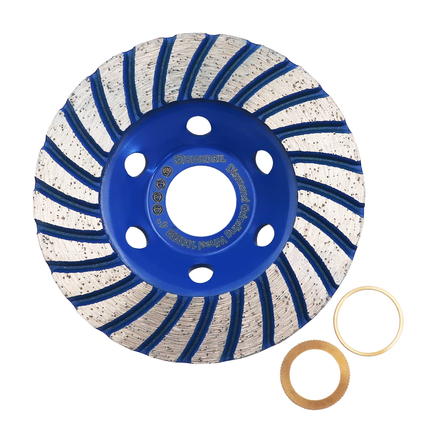 Snapklik.com : HIGHDRIL Concrete Diamond Grinding Cup Wheel 4" Turbo ...