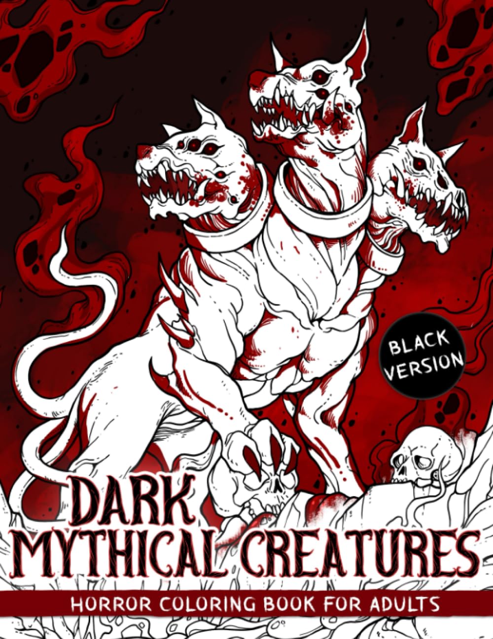 Dark Mythical Creatures: Horror Coloring Book For Adults Including ...