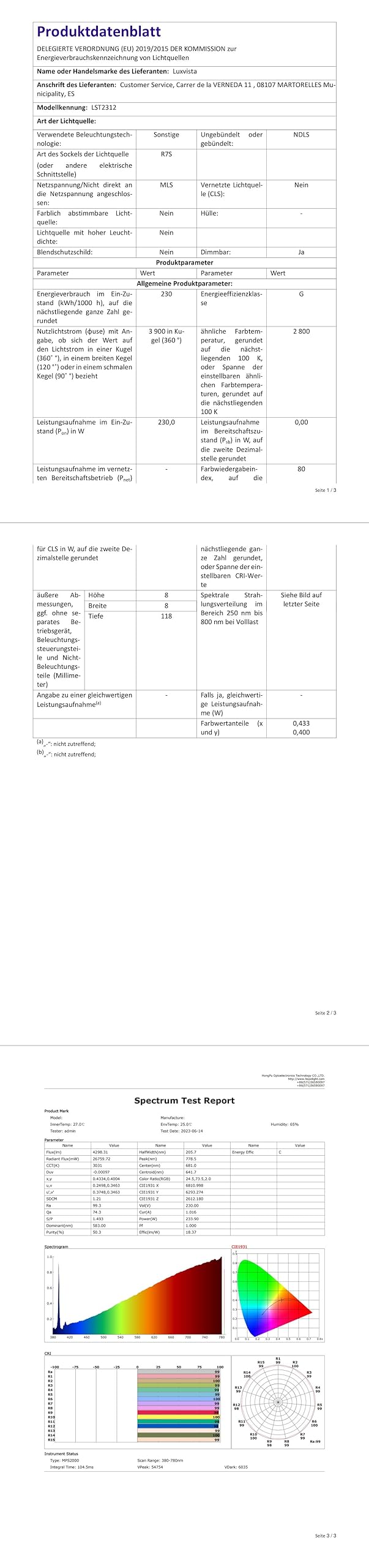 EMOS ECO Halogenstab 118 mm für R7s-Sockel, 11,8 x 1 cm dimmbare ...