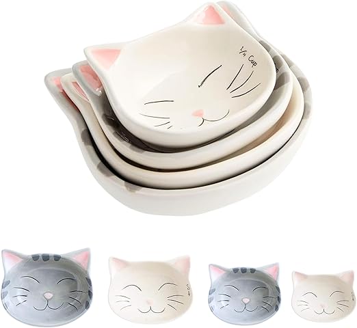 Amazon.com: Cat Measuring Cups Set - Novelty Cat Kitchen Accessories ...