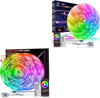 Amazon.com: HBOWMDJIA 100ft Outdoor Led Strip Lights & 100ft Led Lights ...
