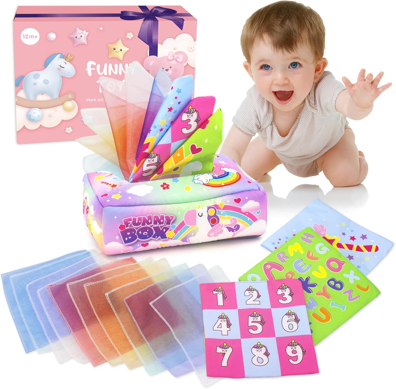 Amazon.com: seveclotree Baby Tissue Box Toy,Baby Toys 12 Months ...